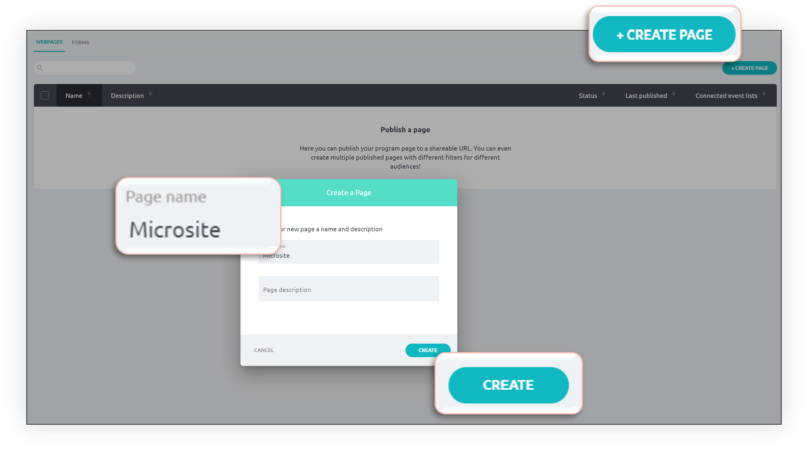 Creating your Event Microsite